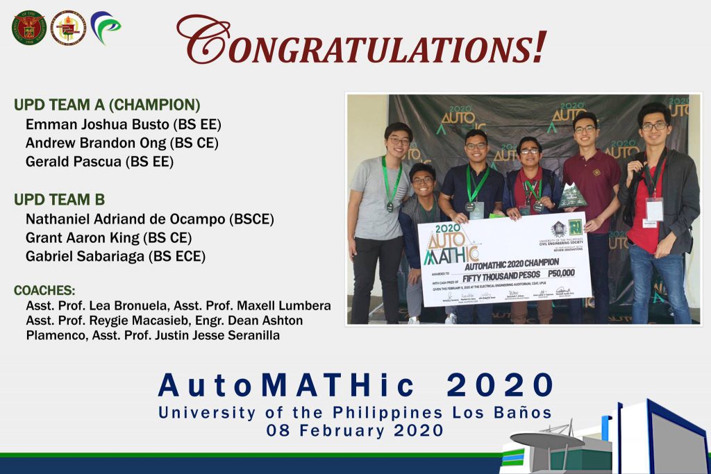 UPD Civil Engineering Students are Champion in AutoMATHic 2020 ...