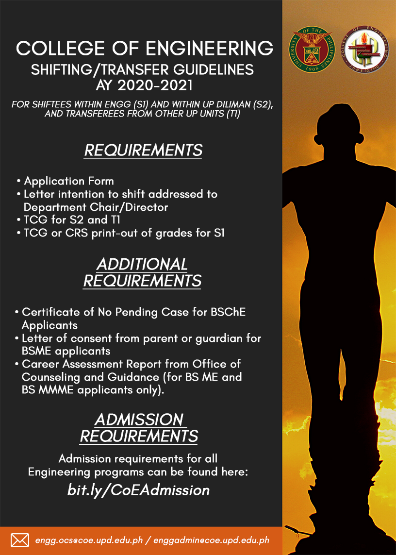 SHIFTING/TRANSFER to UPD CoE AY 2020-2021 Announcement and Procedures ...