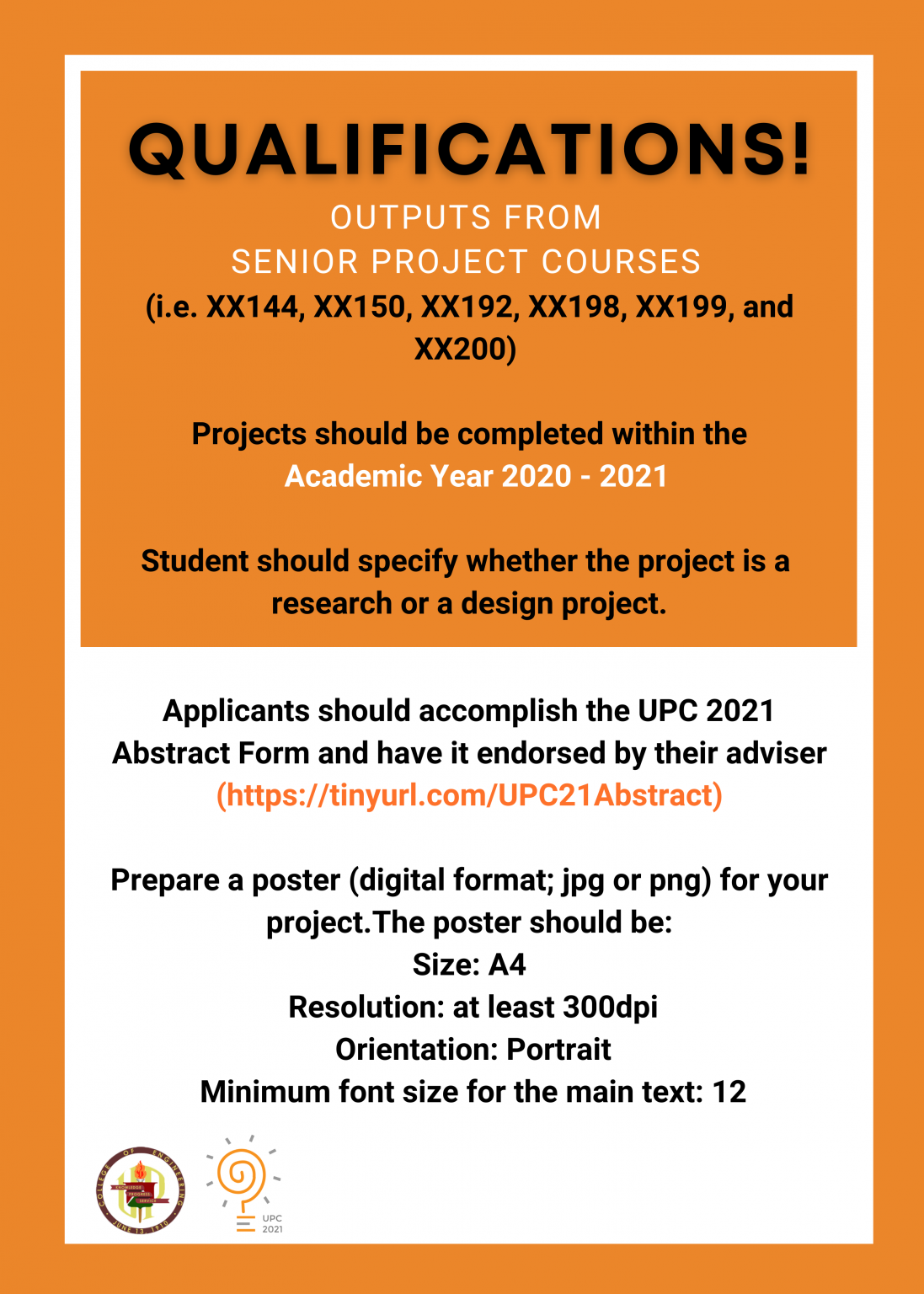 Undergraduate Project Competition 2021 – Call for participants – UPD ...