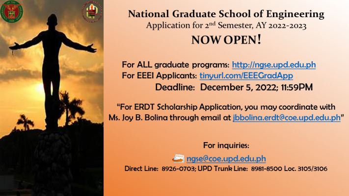 NGSE & ERDT Applications Now Open for the 2nd Semester AY 2022-2023 ...