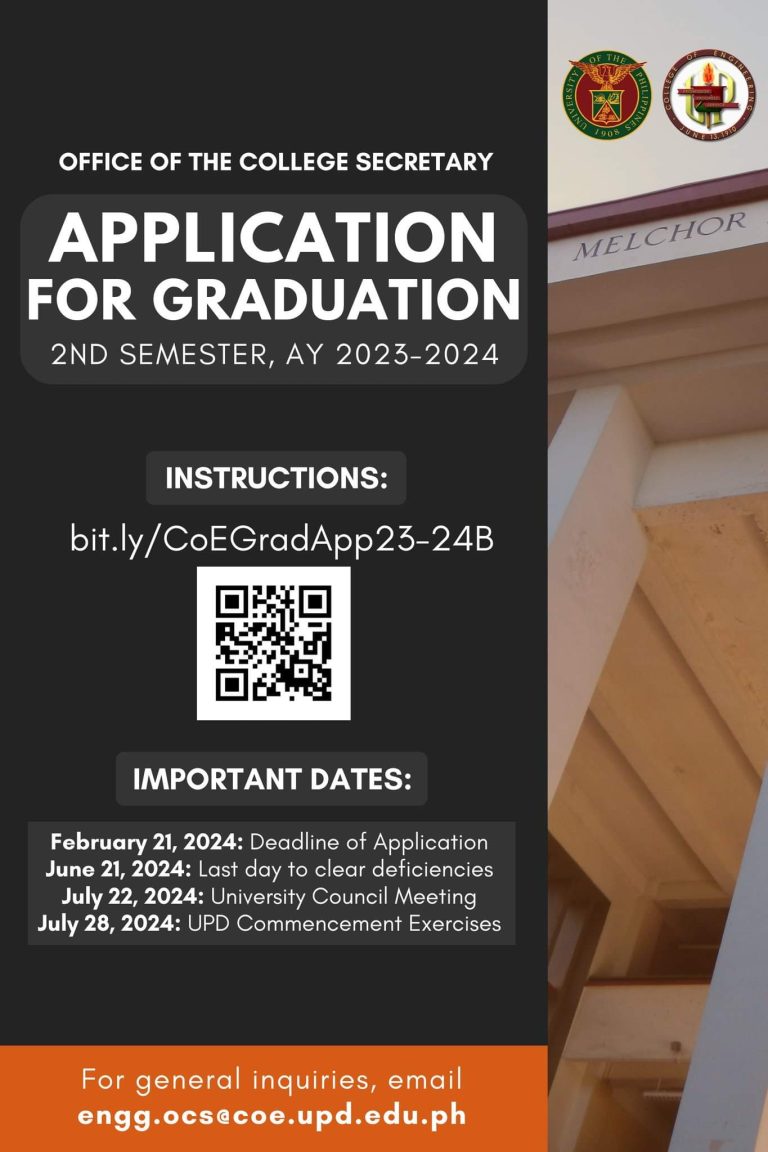 Application for Graduation – 2nd Semester AY 2023-2024 – UPD College of ...