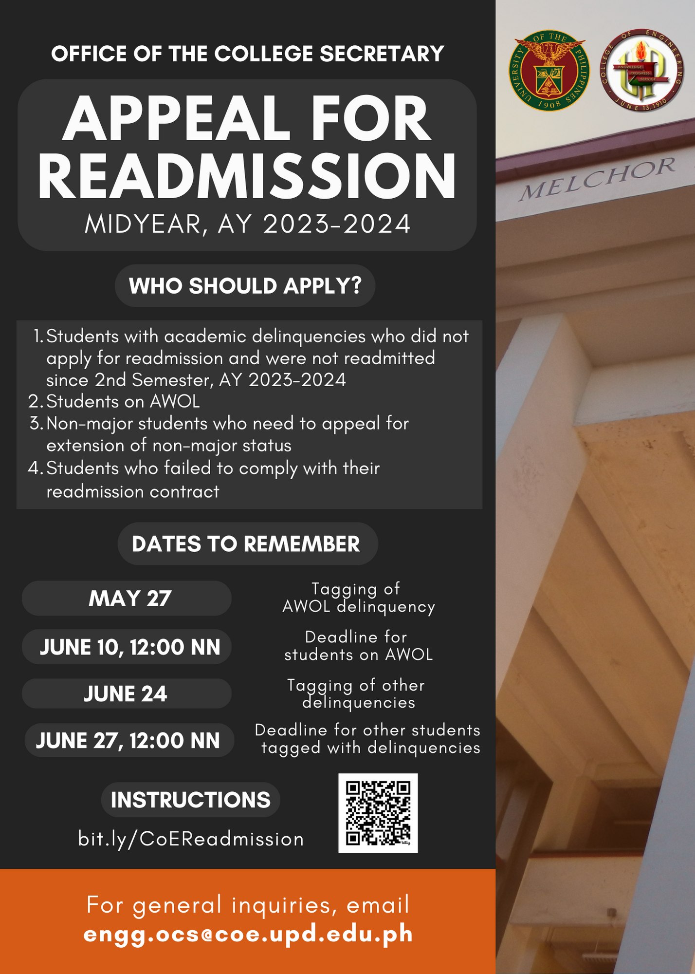 Appeal for Readmission for Midyear AY 2023-2024 – UPD College of ...